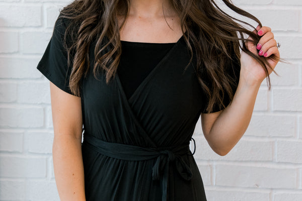 Modest Basic Cropped Cami in Black - JamieRose & Co.
